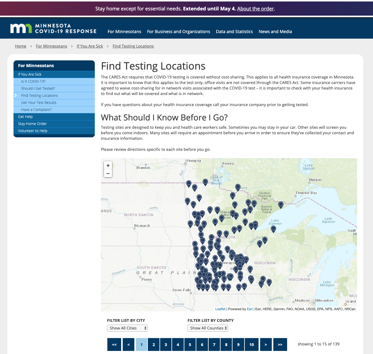 Minnesota Unveils New Webpage for Info On COVID-19, Including Testing ...